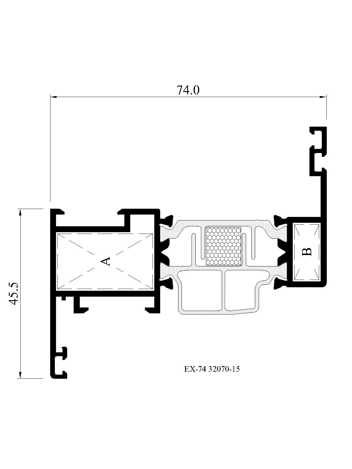 پروفیل لنگه مخفی کد 32070 - آلومینیوم کوثر